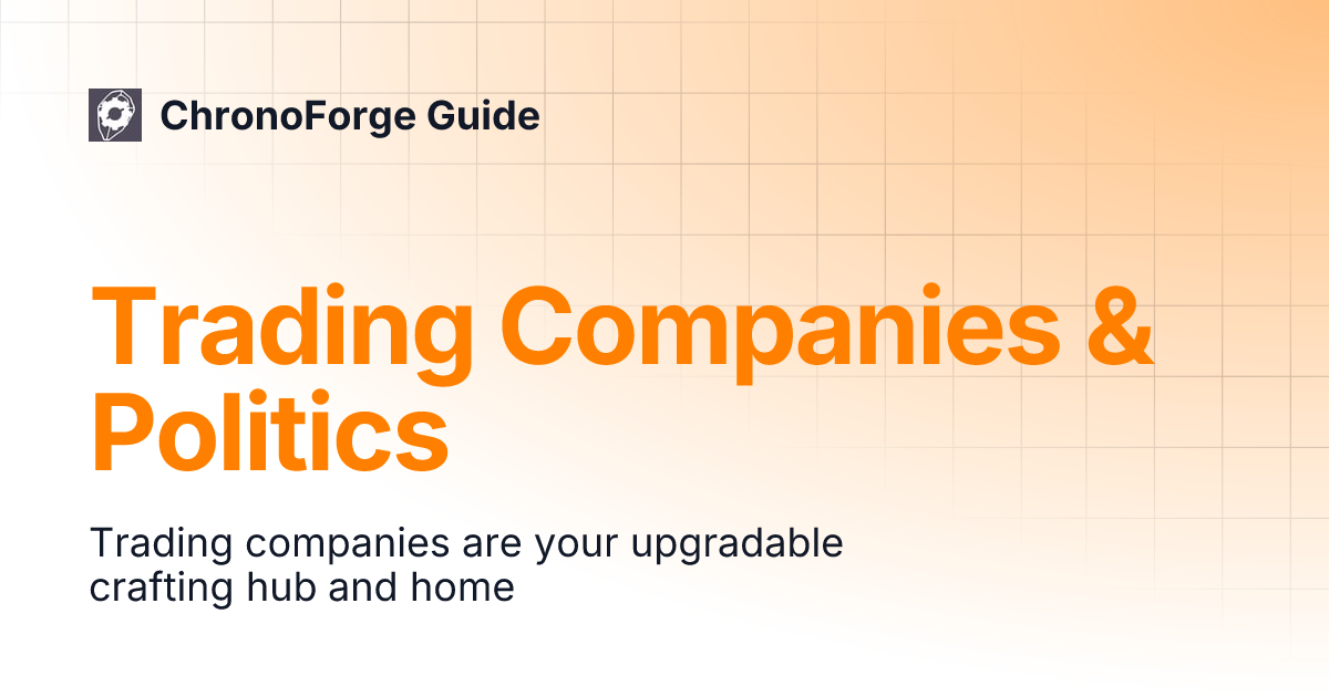 Trading Companies & Politics | ChronoForge Guide