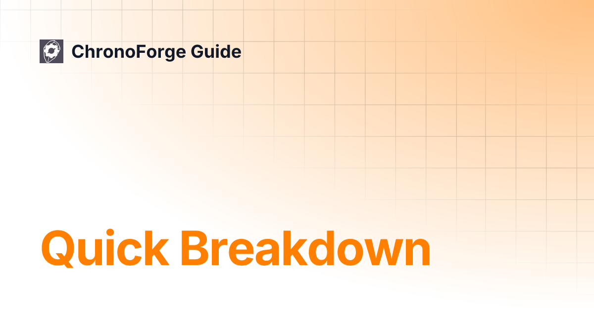 Quick Breakdown | ChronoForge Guide
